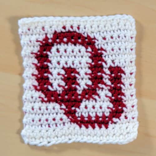 Crocheted Oklahoma Sooners Logo: Free Pattern – Crafty With Ashy